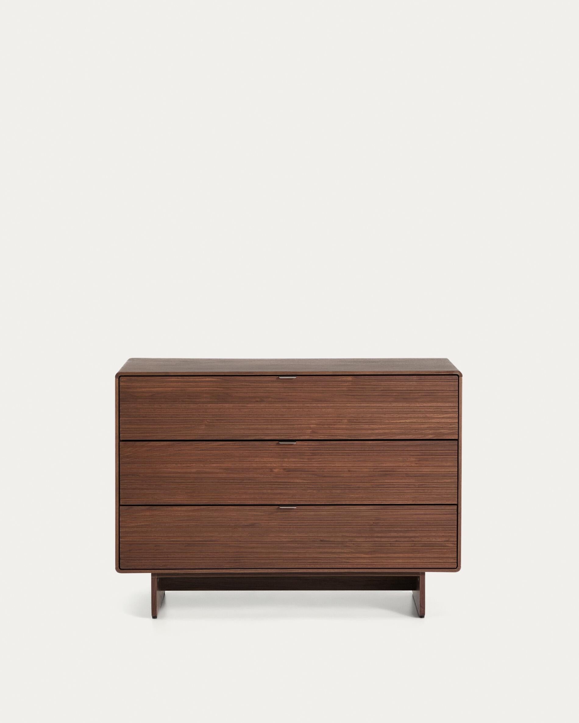 Norlen 3-drawer chest of drawers in walnut veneer FSC Mix Credit 101 x ...