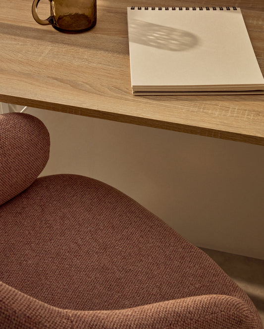 Einara pink office chair and legs made of steel in matt white – Kave ...