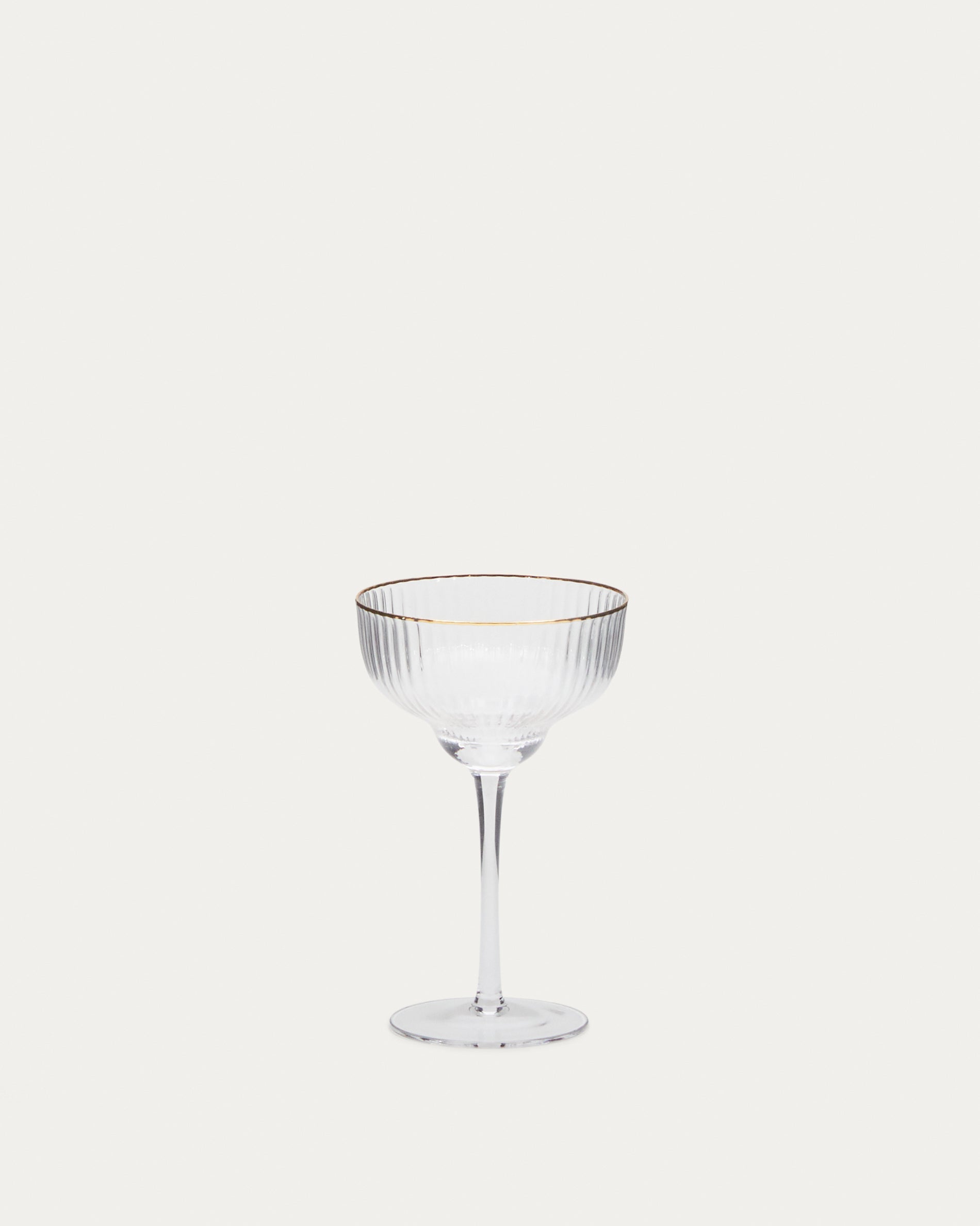 Ayan transparent champagne glass, with a gold feature, 28 cl – Kave ...