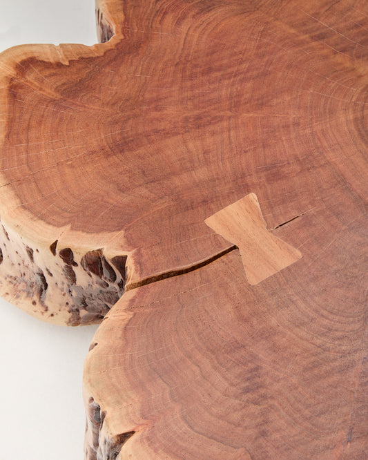 Tavine coffee table in solid acacia wood with bleached finish with whe ...