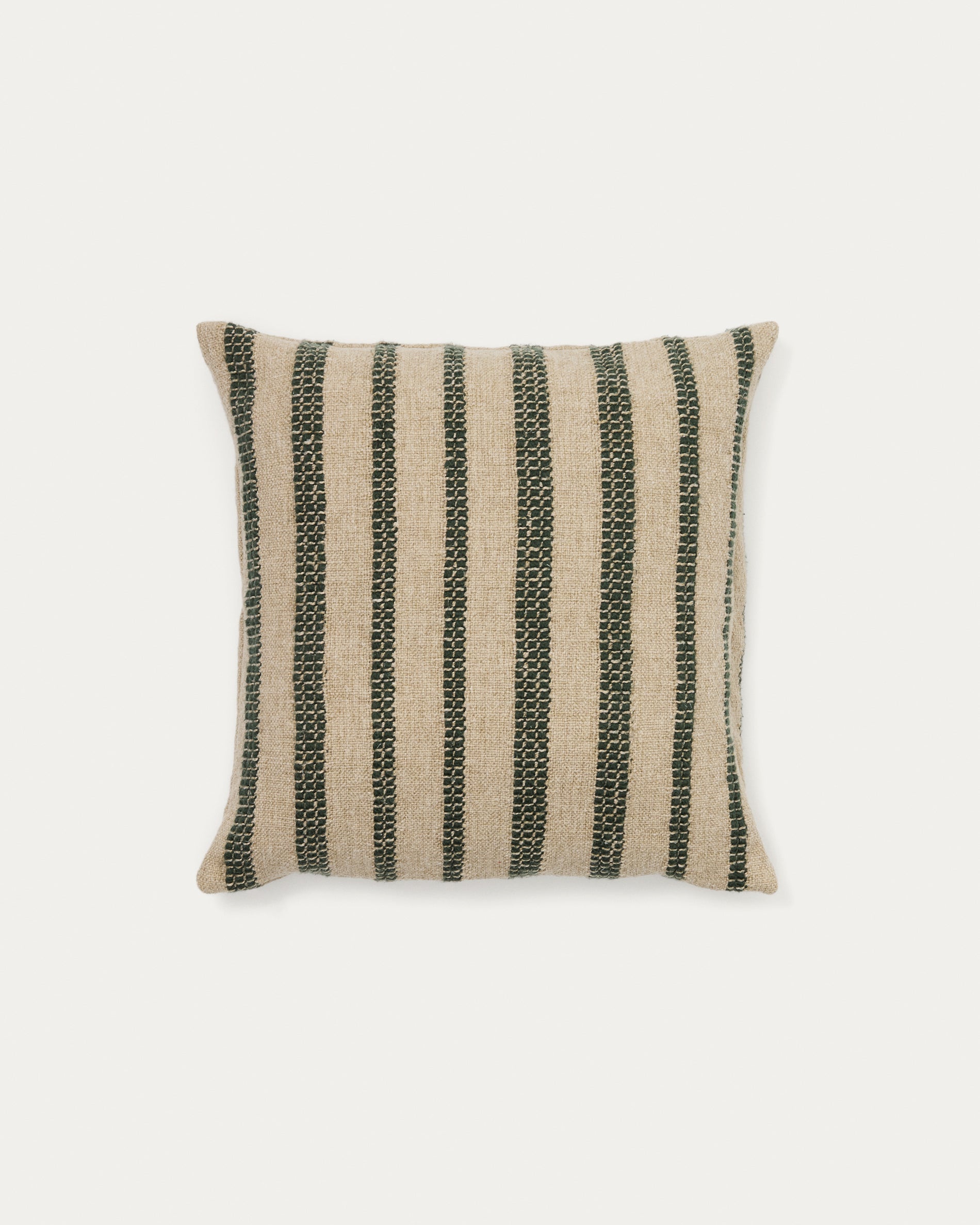 Naila green contrasting stripe cushion cover in acrylic fibres 50 x 50 ...
