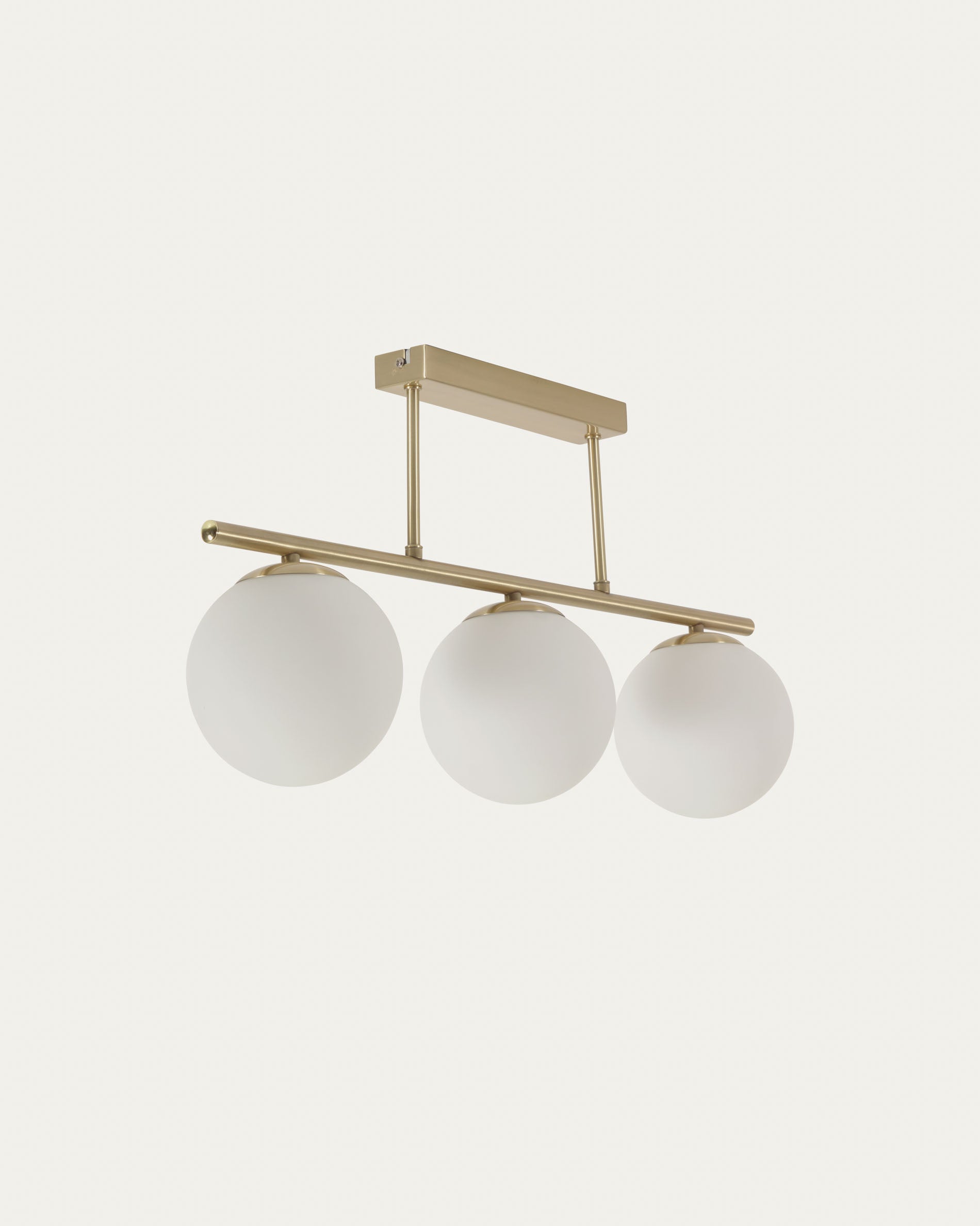 Mahala ceiling light with steel detail and brass finish and three fros ...